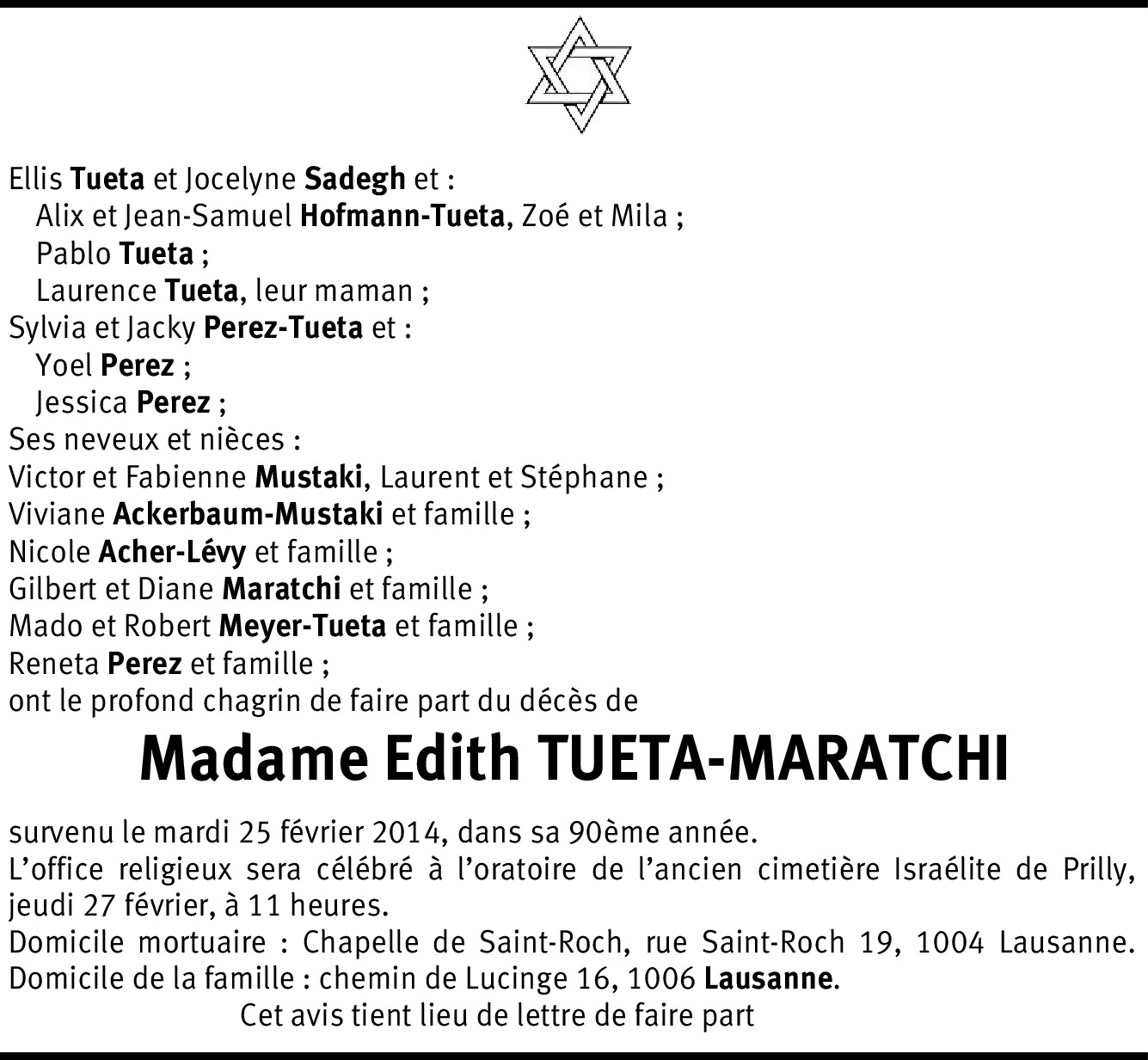 Edith Tueta-Maratchi | Hommages
