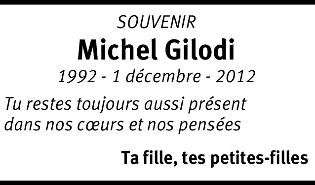 Michel Gilodi | Hommages