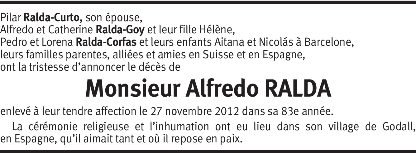 Alfredo Ralda | Hommages