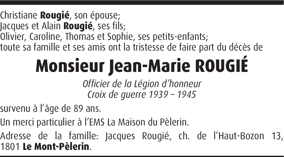 Jean-Marie Rougié | Hommages