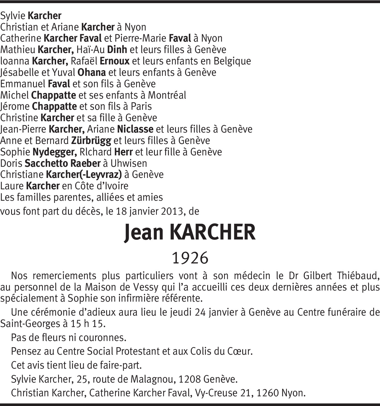 Jean Karcher | Hommages