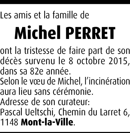 Michel Perret | Hommages