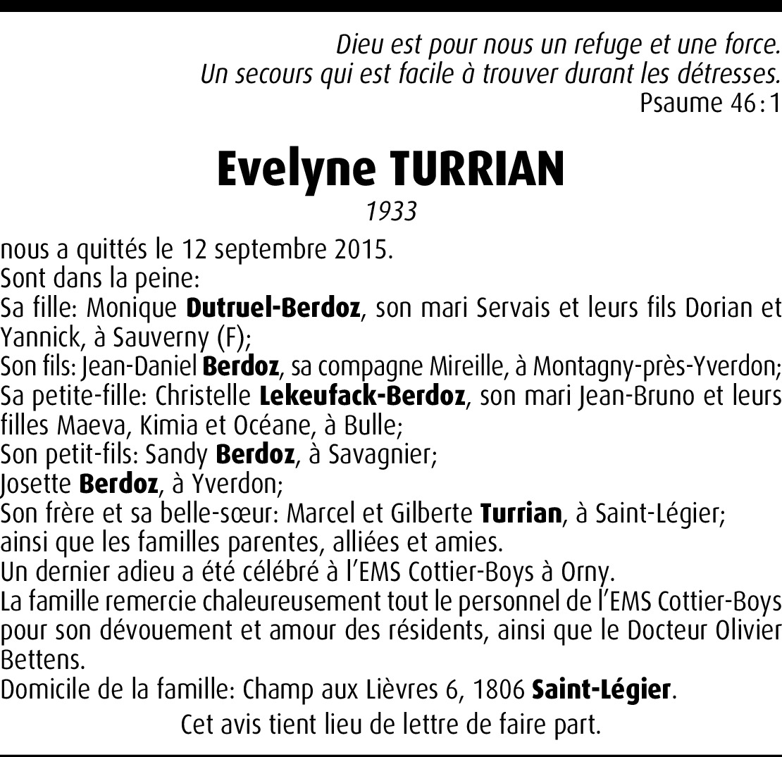 Evelyne Turrian | Hommages