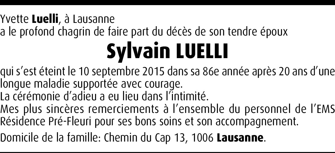 Sylvain Luelli | Hommages