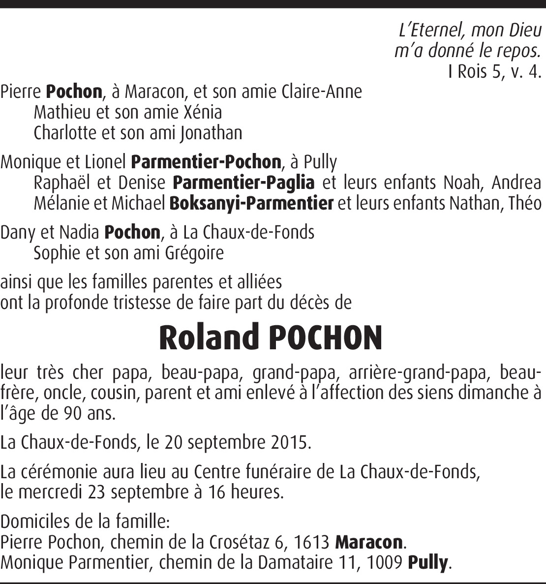 Roland Pochon | Hommages