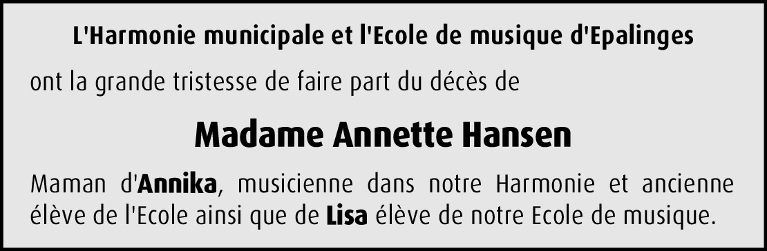 Annette Hansen | Hommages
