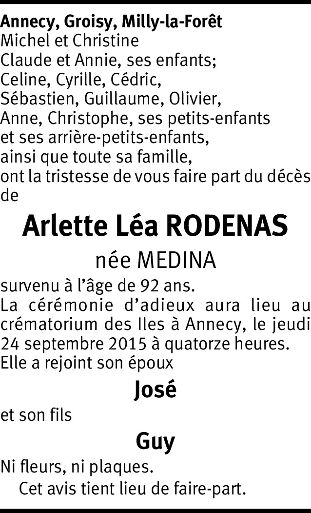 Arlette Léa Rodenas Medina | Hommages