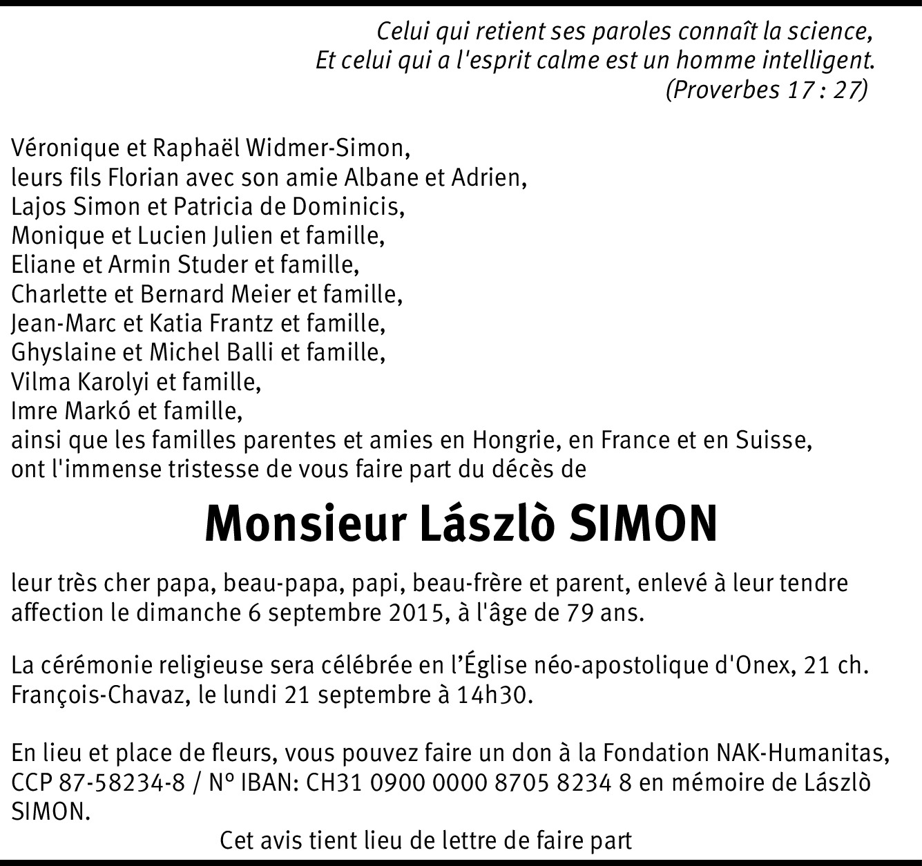 Laszlo Simon | Hommages