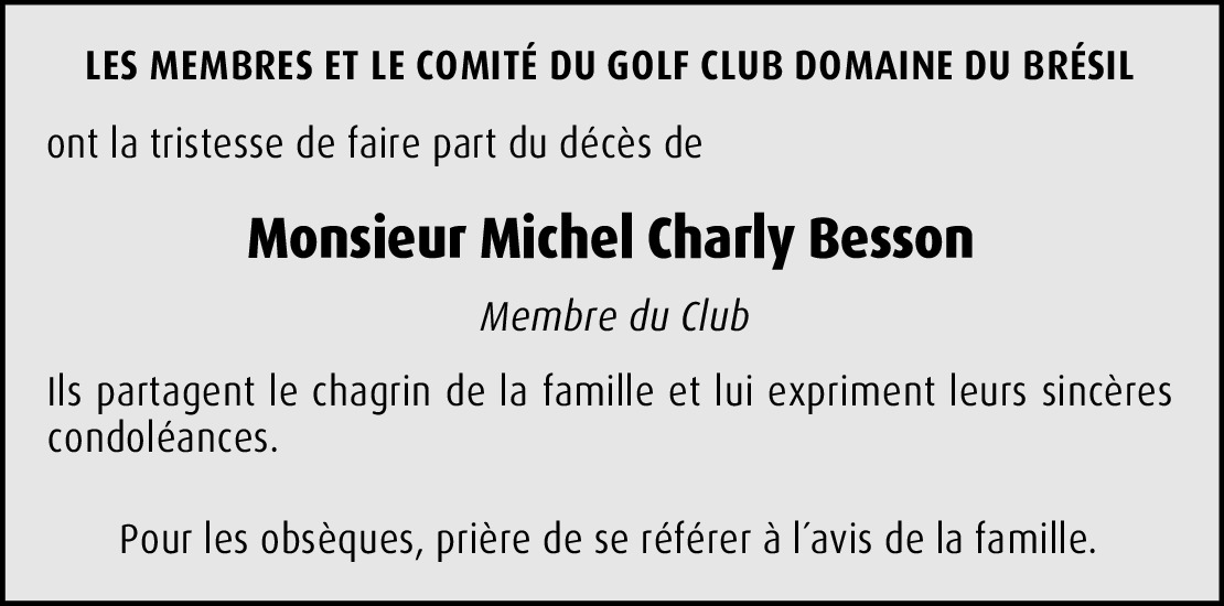 Michel Besson | Hommages