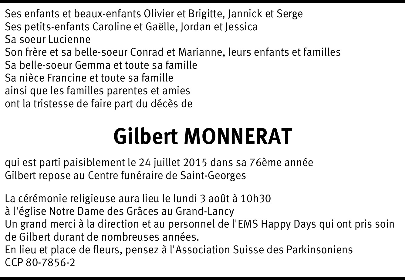 Gilbert Monnerat | Hommages
