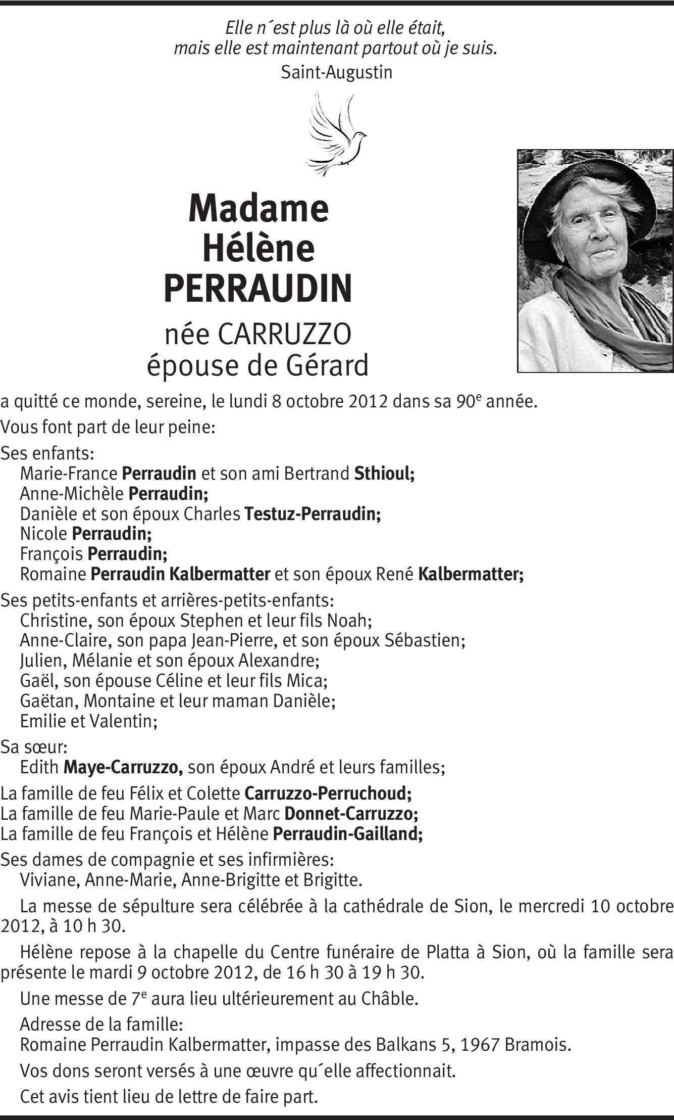 Hélène Perraudin-Carruzzo | Hommages