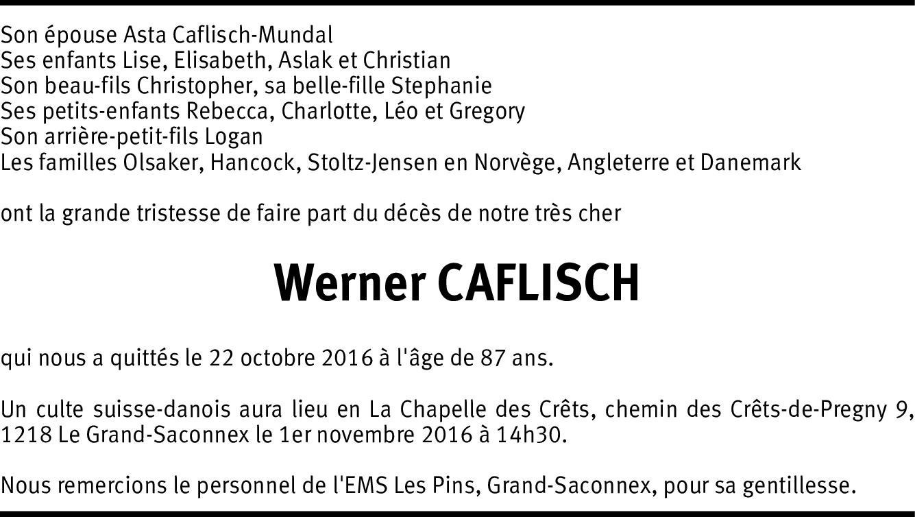 Werner Caflisch | Hommages