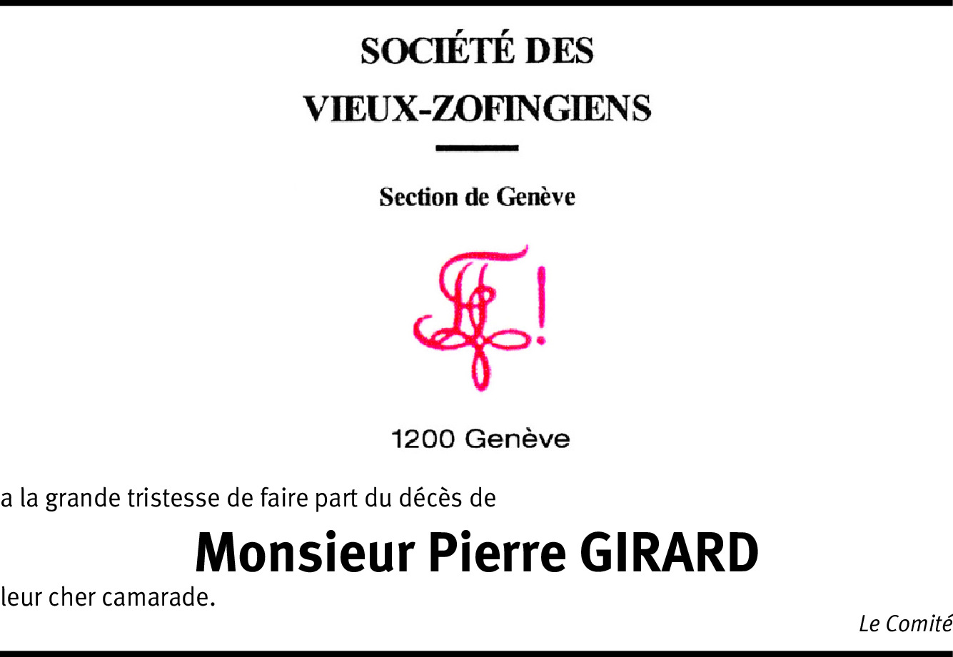 Pierre Girard | Hommages