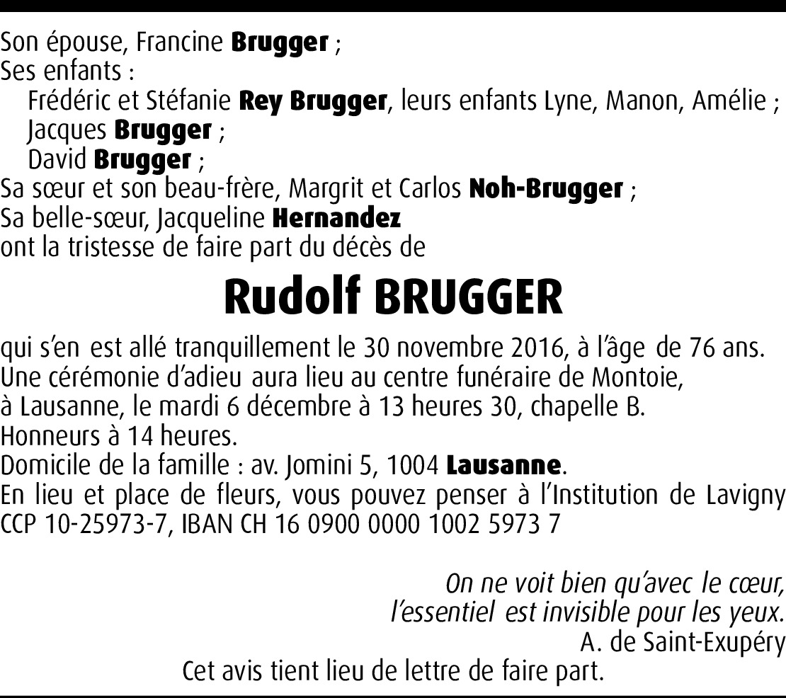 Rudolf Brugger | Hommages